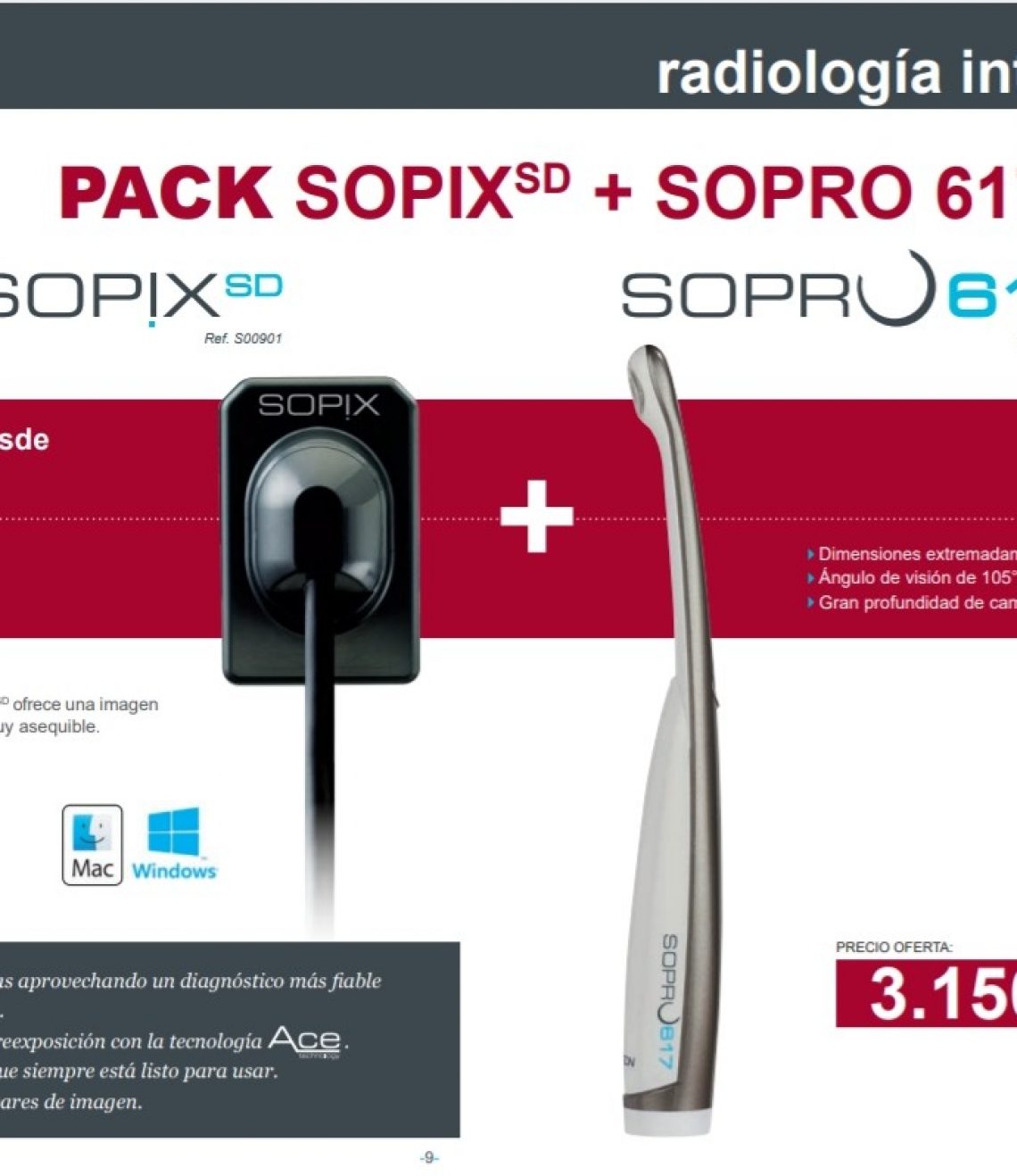 SENSOR INTRAORAL SOPIX 2 ACTEON REGALO CAMARA SOPRO 617 - DENTAL-SAT